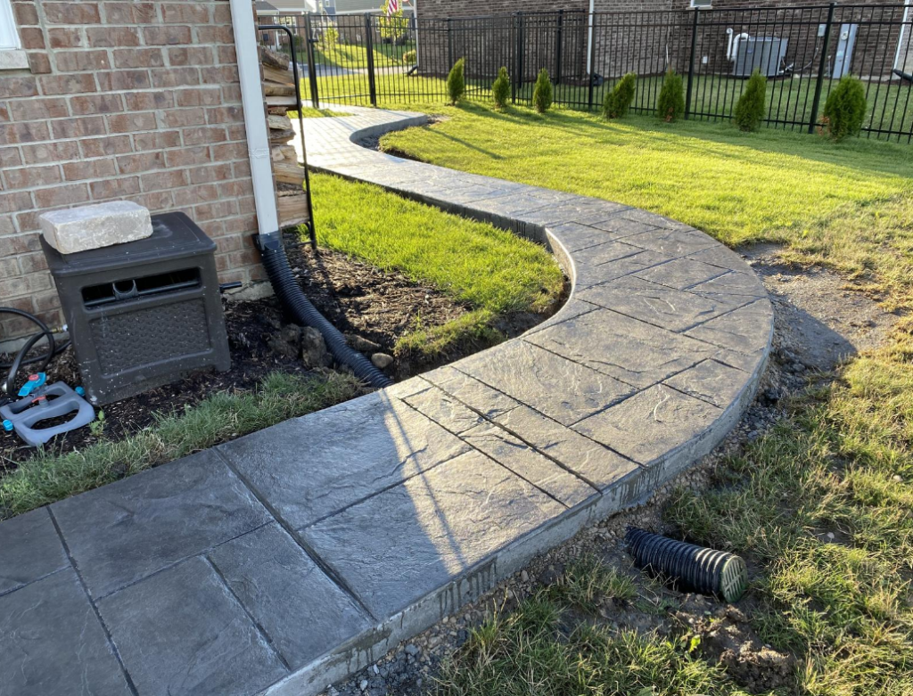 Designing and Installing a Stamped Concrete Backyard Path • Ashley Burk ...