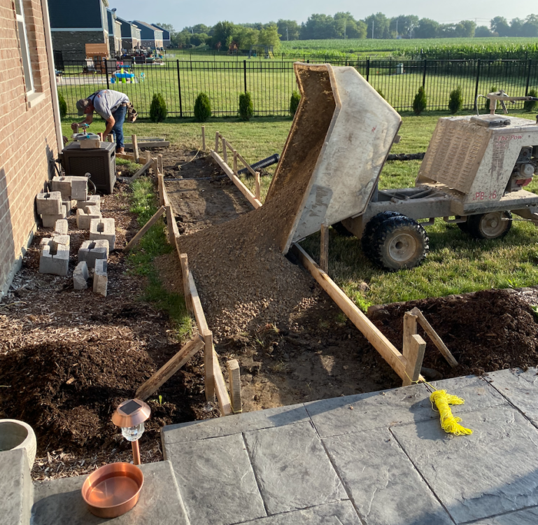 Our Stamped Concrete Walking Path Project • Ashley Burk Home + Lifestyle