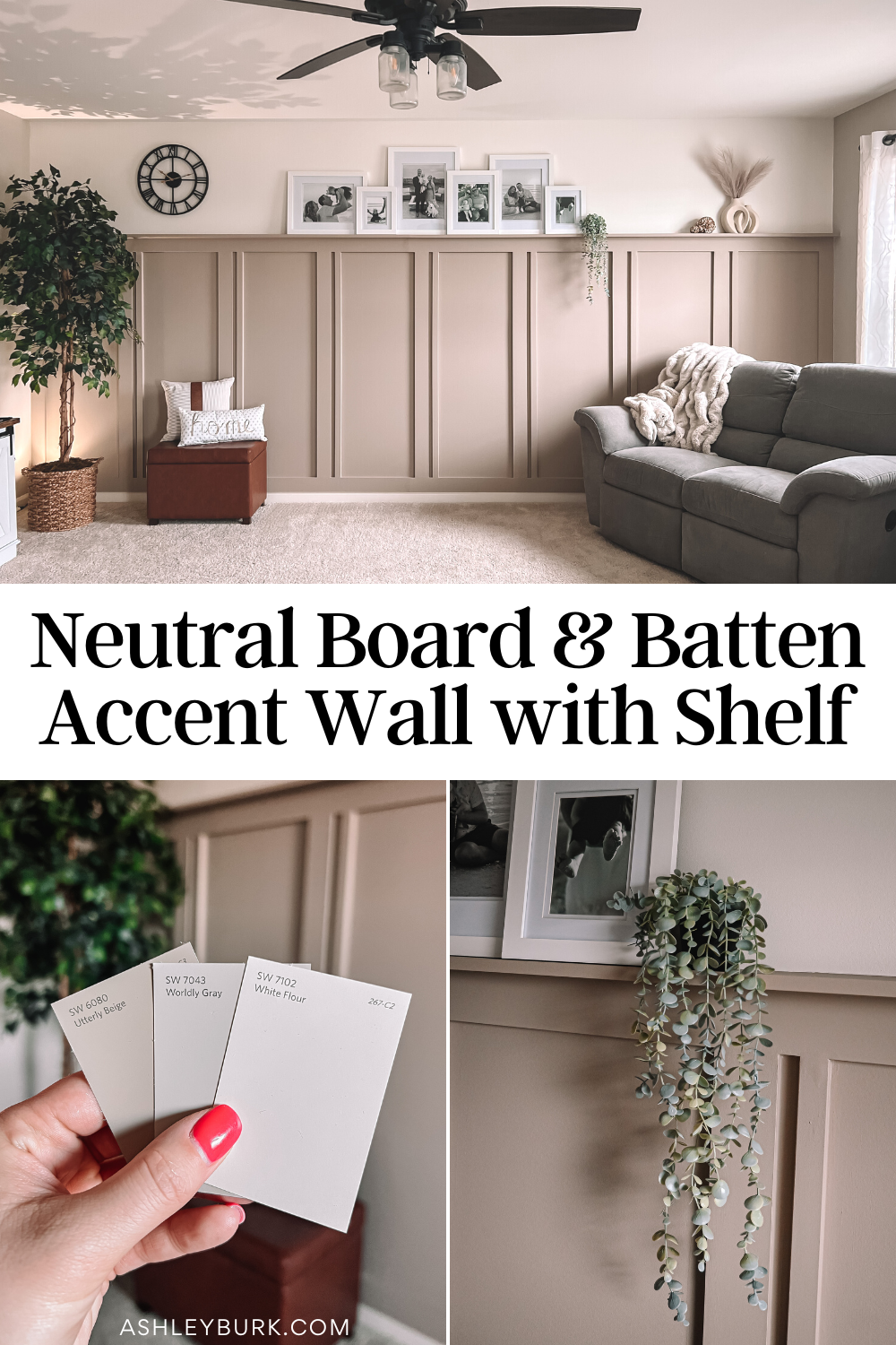 DIY Board and Batten with Shelf Tutorial • Ashley Burk