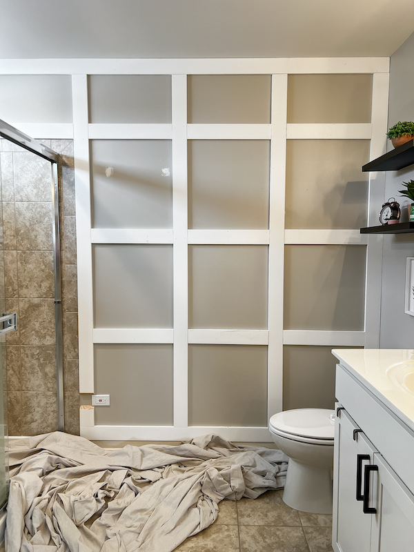 Creating a Simple Bathroom Board and Batten Accent Wall • Ashley Burk